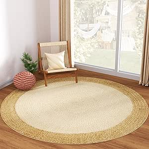Amazon.com: YUIlili Round Jute Rug 8 ft, Braided Area Rug for Kitchen ...