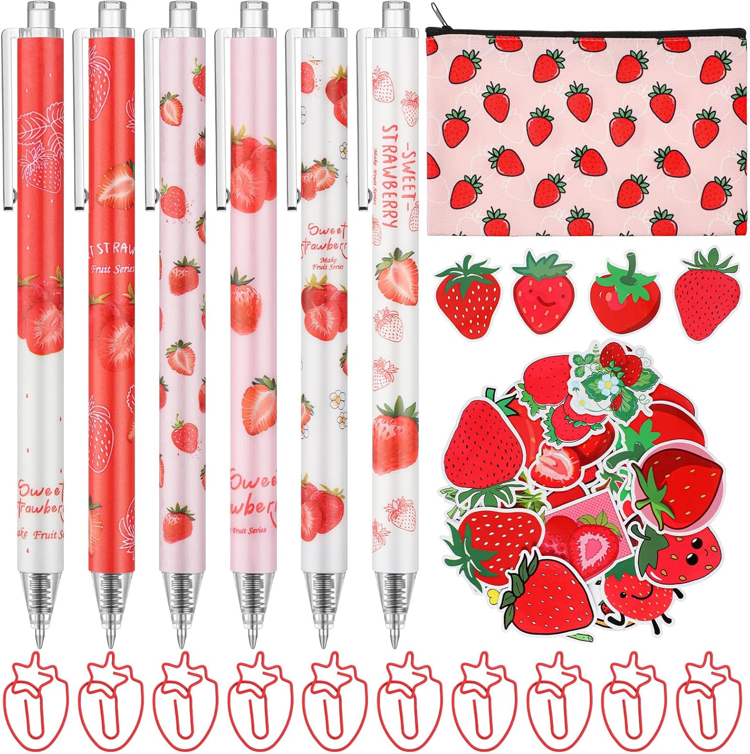 Amazon.com: Geyoga 71 Pcs Strawberry Gifts Cute Organizer Set Fruit Ink ...
