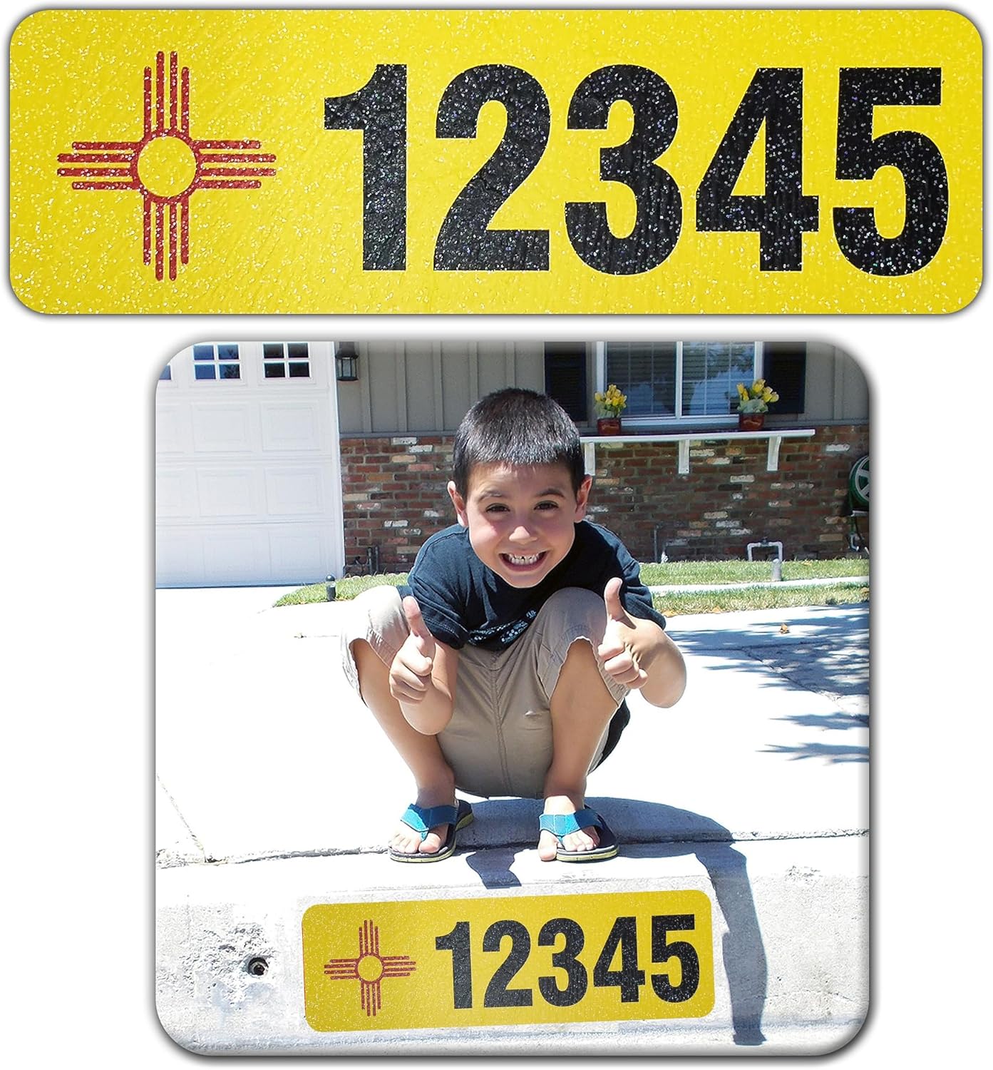 Amazon.com: Curb-N-Sign Curb Wrap Address Decal – Aluminum House Number ...