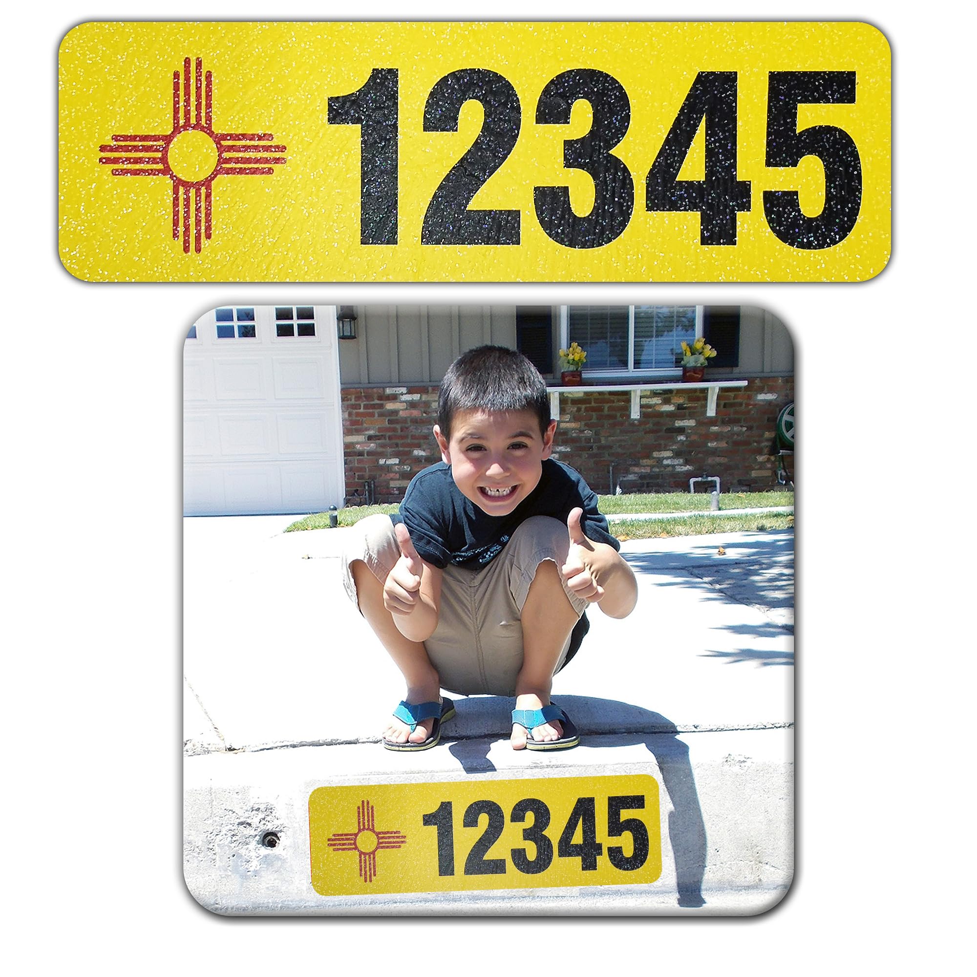 Amazon.com: Curb-N-Sign Curb Wrap Address Decal – Aluminum House Number ...