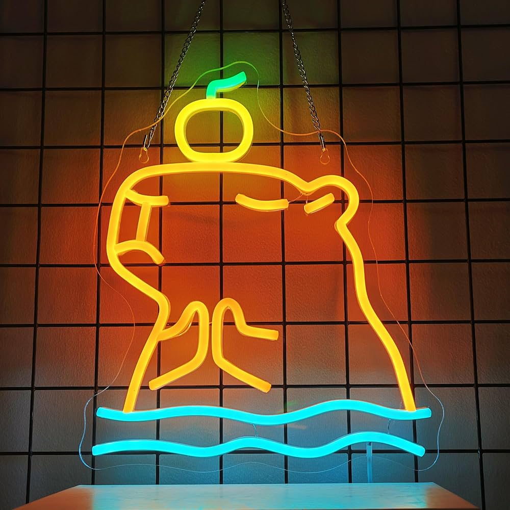 Neon Lights Cool Capybara – Cute Animal With Glasses, Yellow/Green LED ...