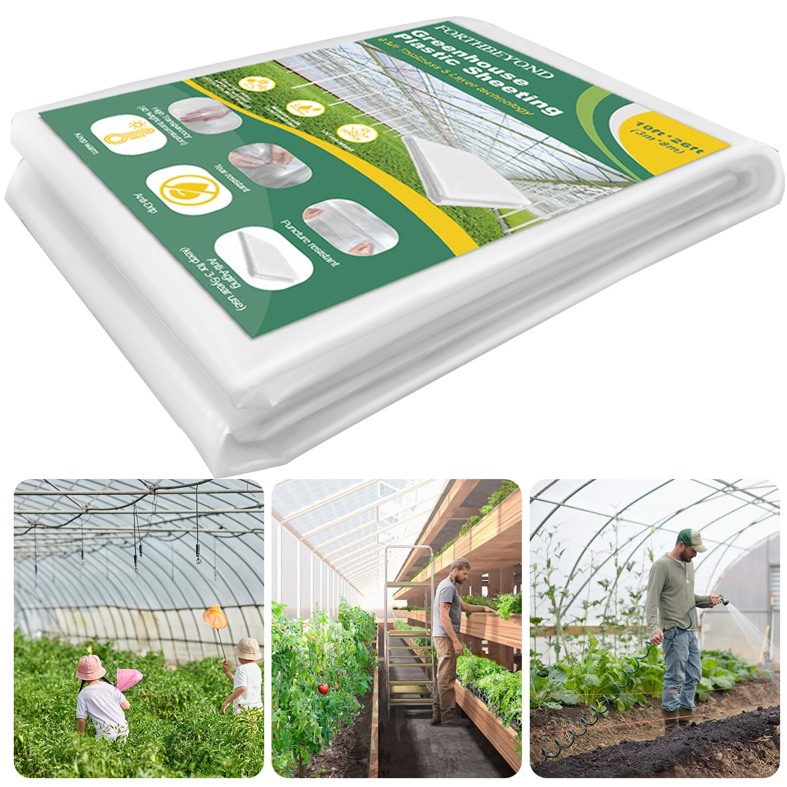 Amazon.com: FORTHBEYOND 10ft*26ft Greenhouse Plastic Sheeting,6mil ...