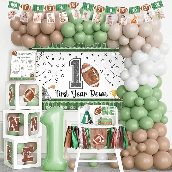 Amazon.com: Hombae First Year Down Birthday Party Decorations, 1st ...
