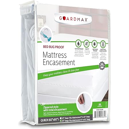 Amazon.com: Guardmax Zippered Box Spring Encasement - 100% Waterproof ...