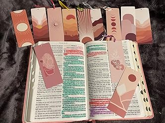 Amazon.com: 60 Pieces Abstract Boho Bookmarks Minimalist Line Bookmarks ...