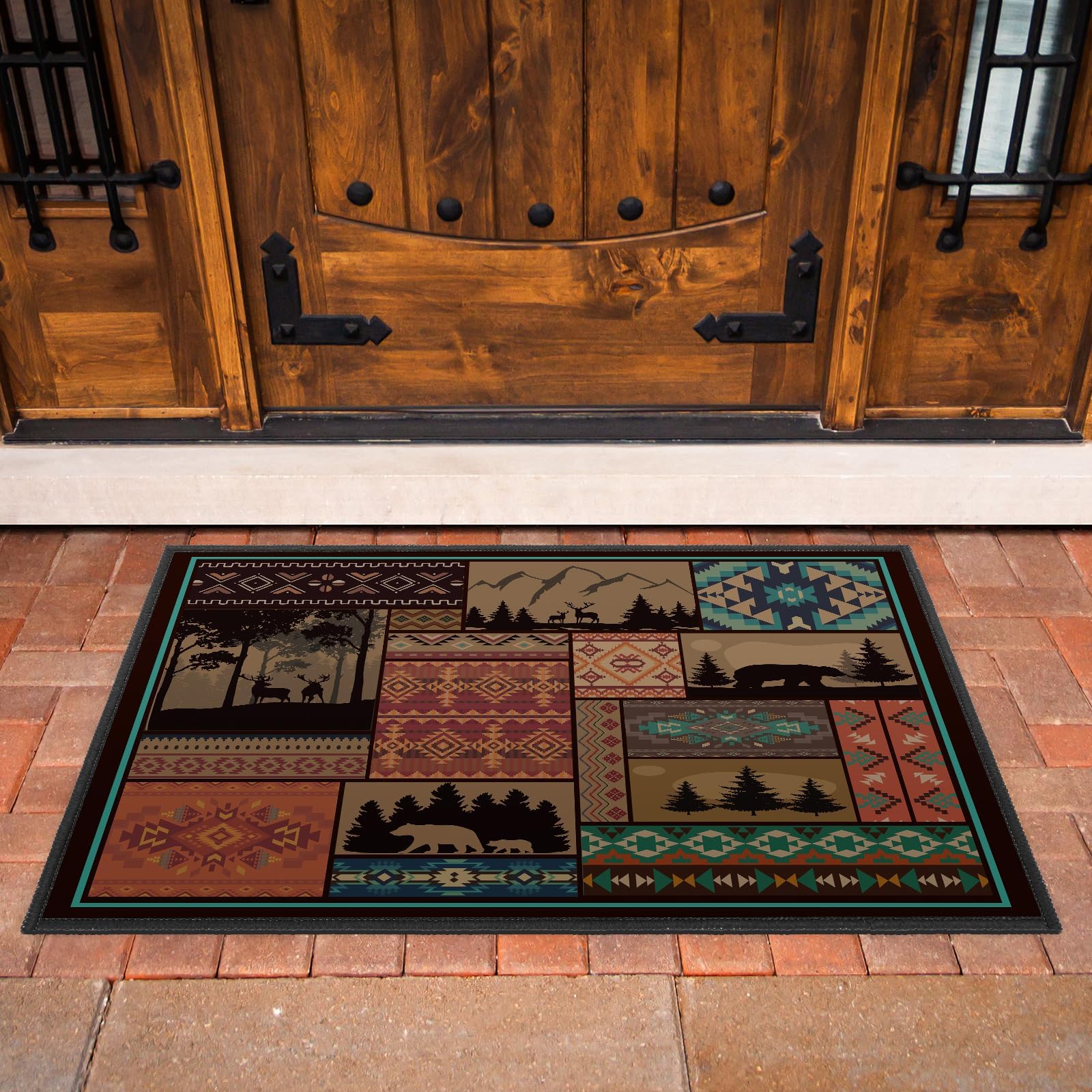 Amazon.com: Timgle Cabin Area Rug Rustic Wildlife Area Rug Entryway ...