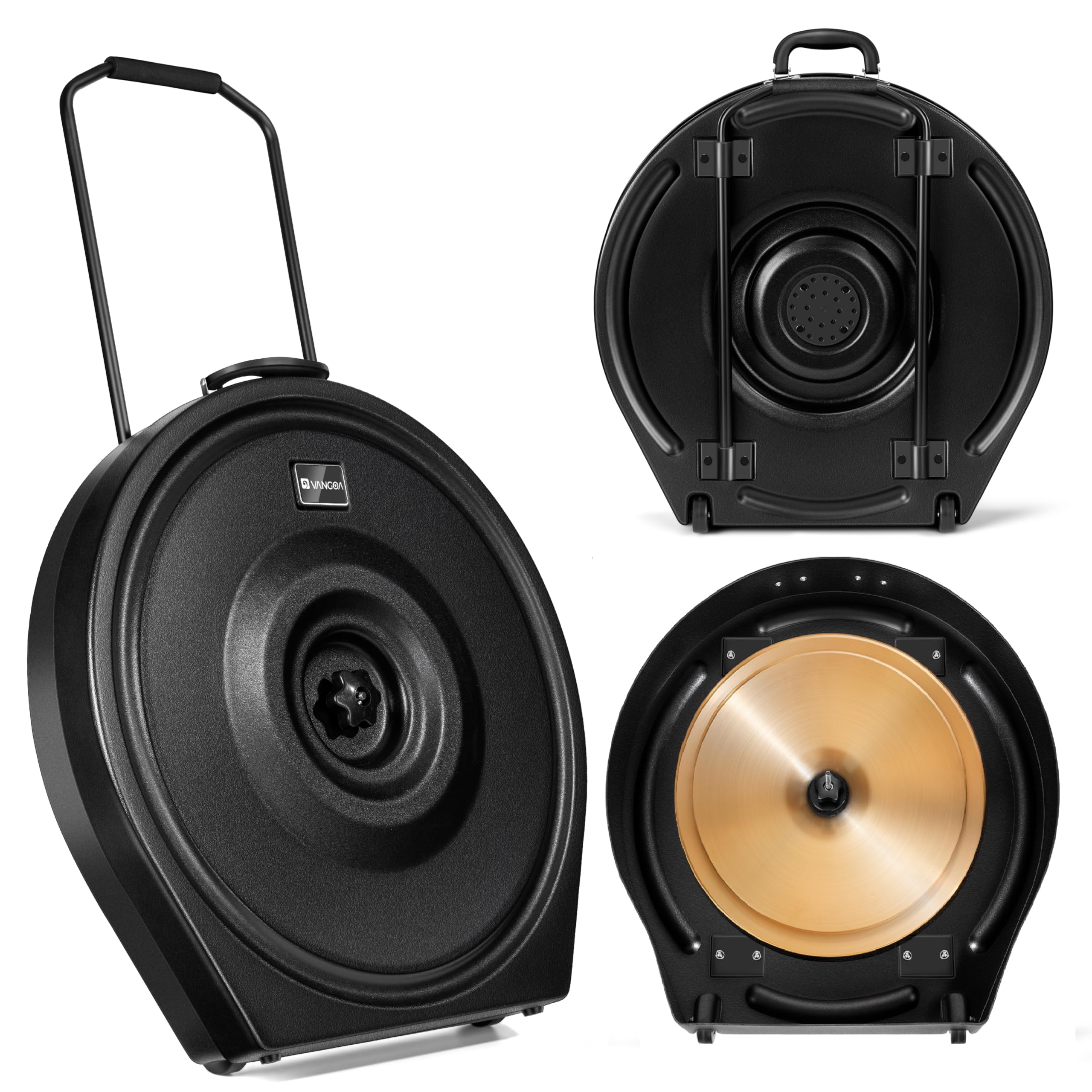 Amazon.com: Vangoa Cymbal Case with Wheels, Hard Shell Cymbal Case with ...