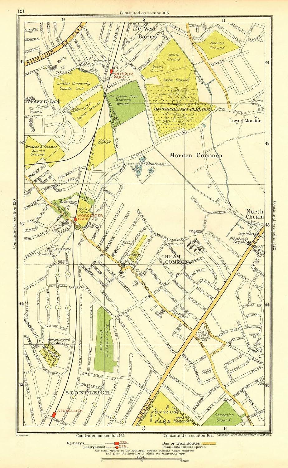 Amazon.com: CHEAM: Stoneleigh; Worcester, Morden Common, Motspur Park ...