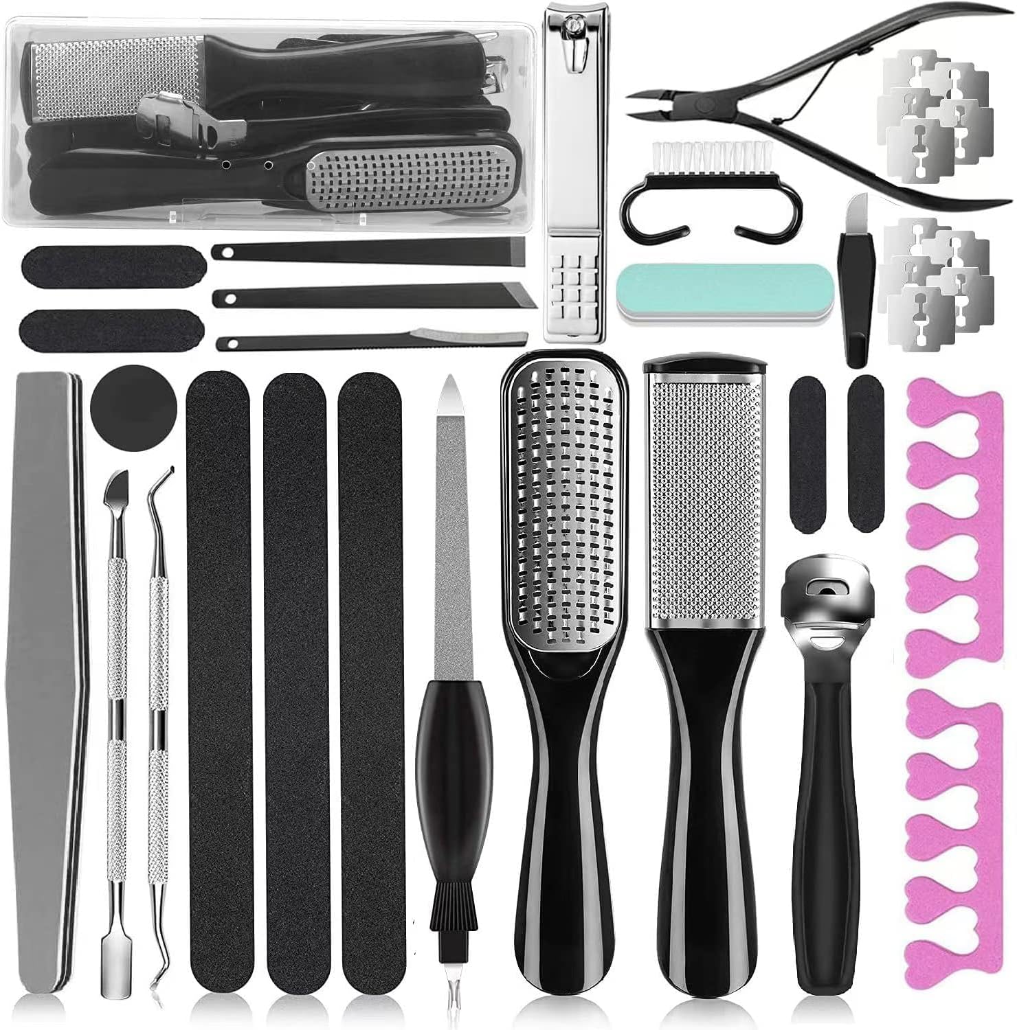 Amazon.com : Professional Pedicure Kit, 26 in 1 Stainless Steel Foot ...