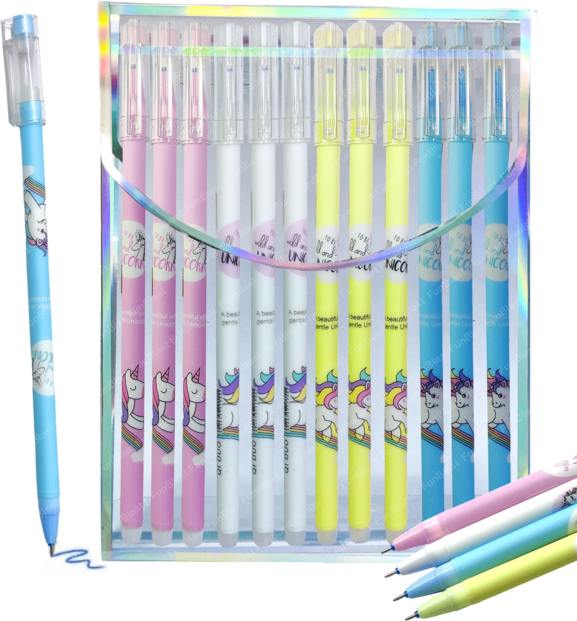 FunBlast Erasable Gel Pens - Pack of 12 Pcs Erasable Pens 0.5mm ...