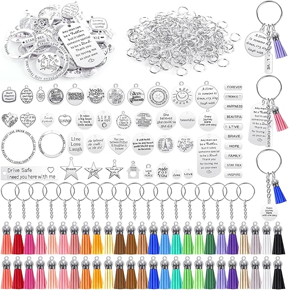 Amazon.com: 350Pcs Motivational Keychain Accessories Set with 50 ...