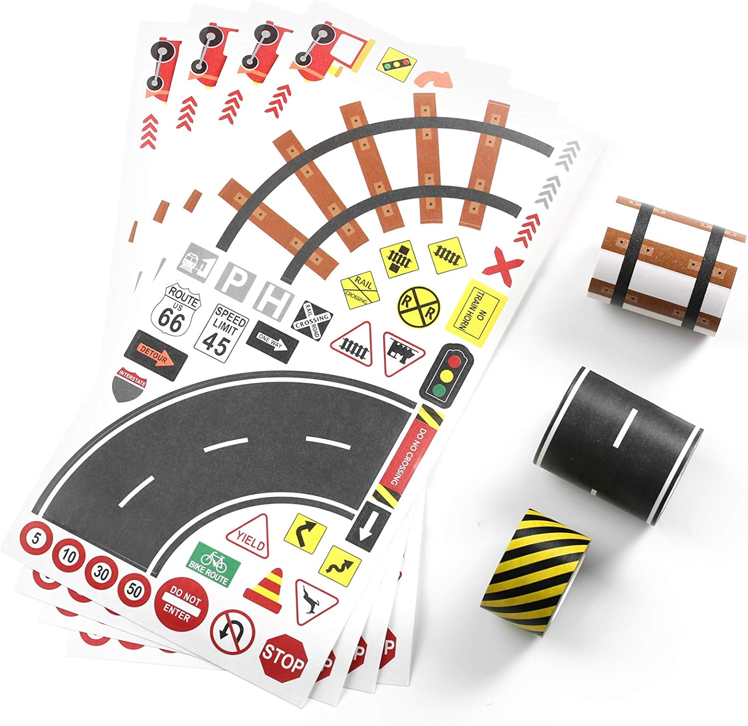 Washi Tapes (Road-Rail Track-Signs (1 Set)) – TopToy