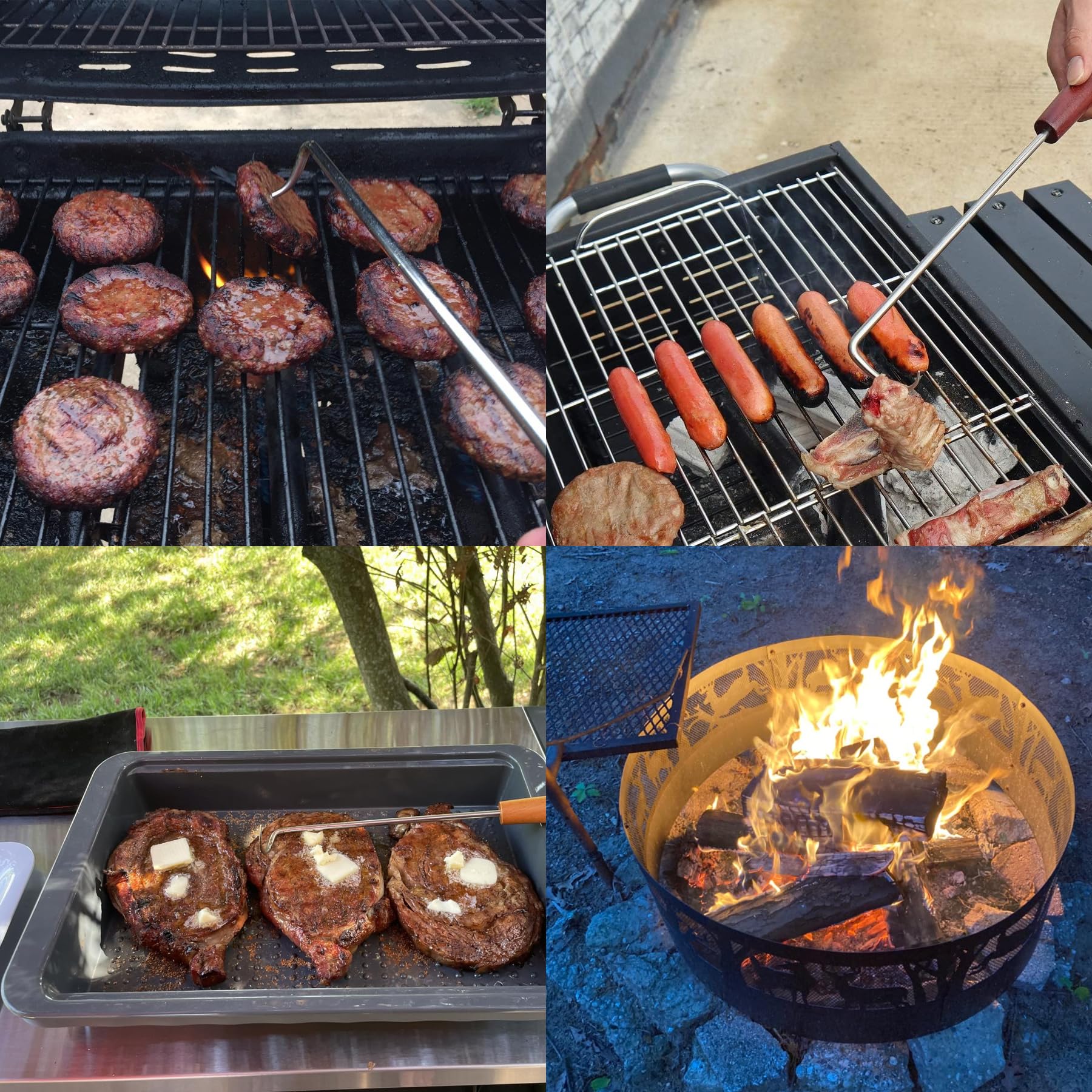 Snapklik.com : AJinTeby Food Flipper Hooks, Stainless Steel BBQ Turner ...