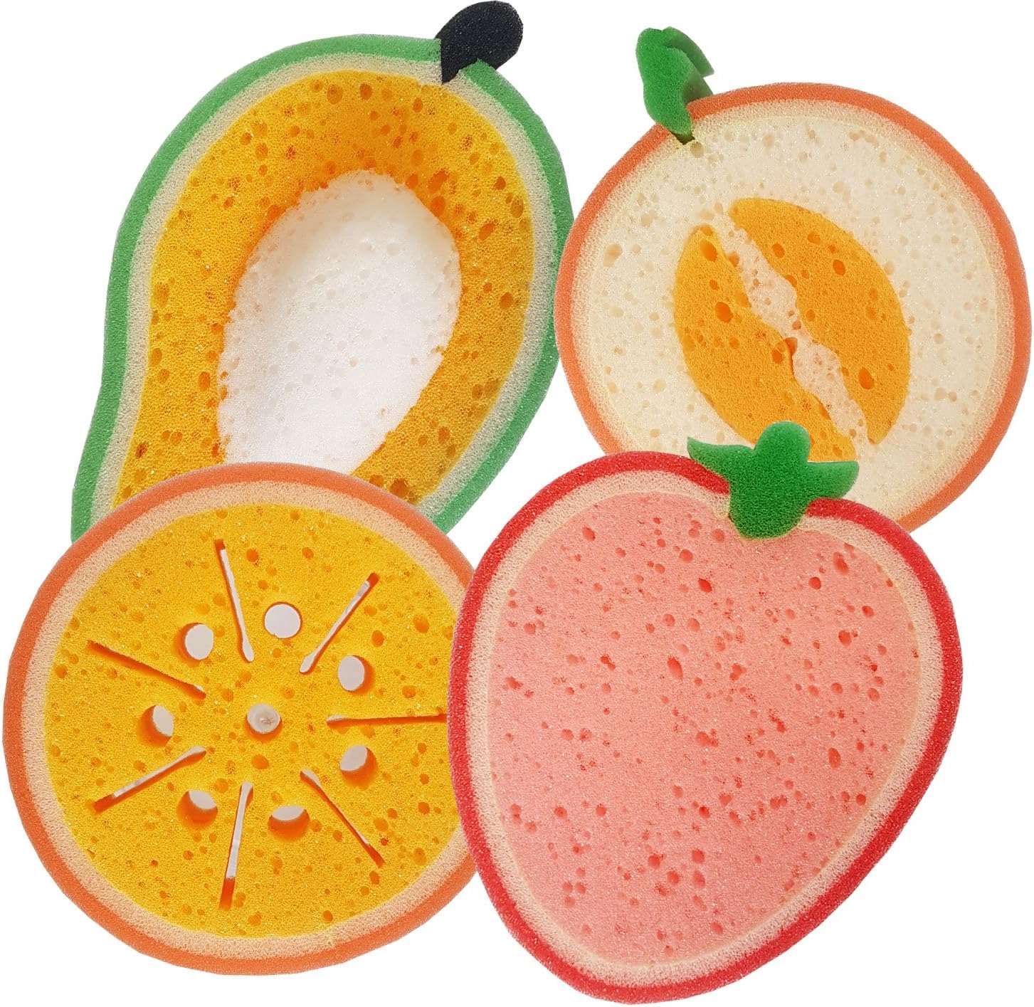 Amazon.com: LivingFrom 4 Pack Scouring Fruit Shape Sponge : Health ...