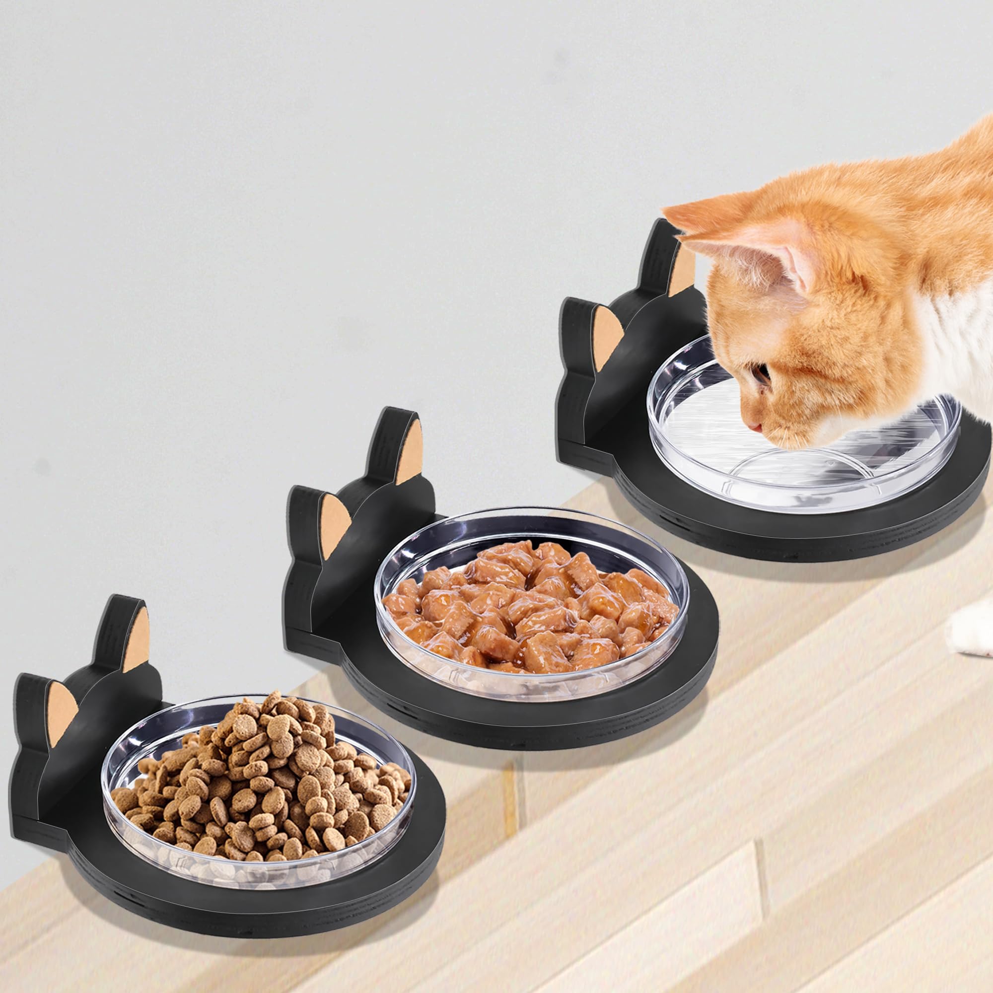 Snapklik.com : 3 Adjustable Cat Bowls For Food And Water, Cat Dishes ...