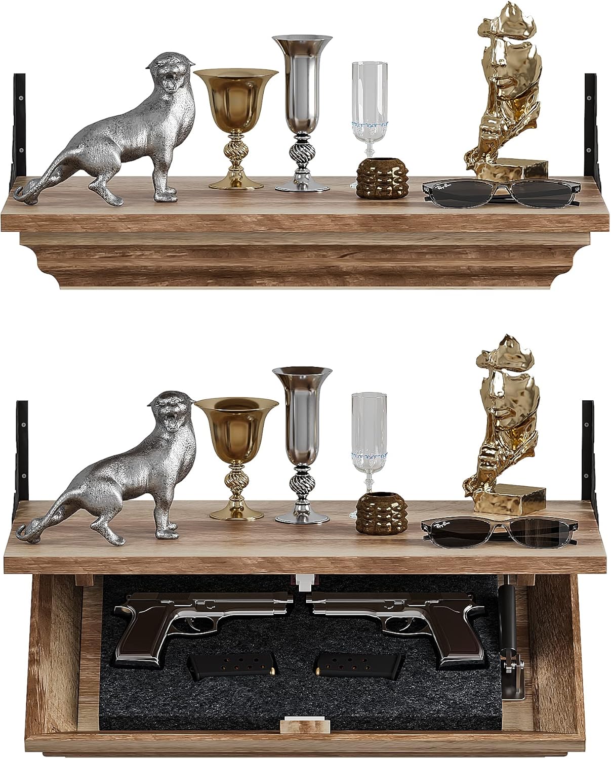 Amazon.com: Gurexl Compact Gun Shelf with Magnetic Lock, 24''L x 13''W ...