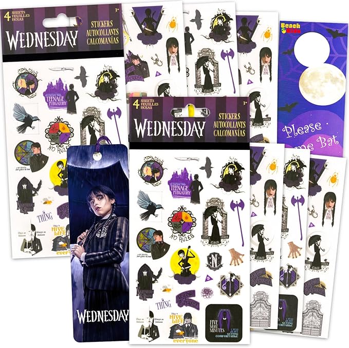Amazon.com: Wednesday Sticker Pack for Girls, Kids - Addams Family ...