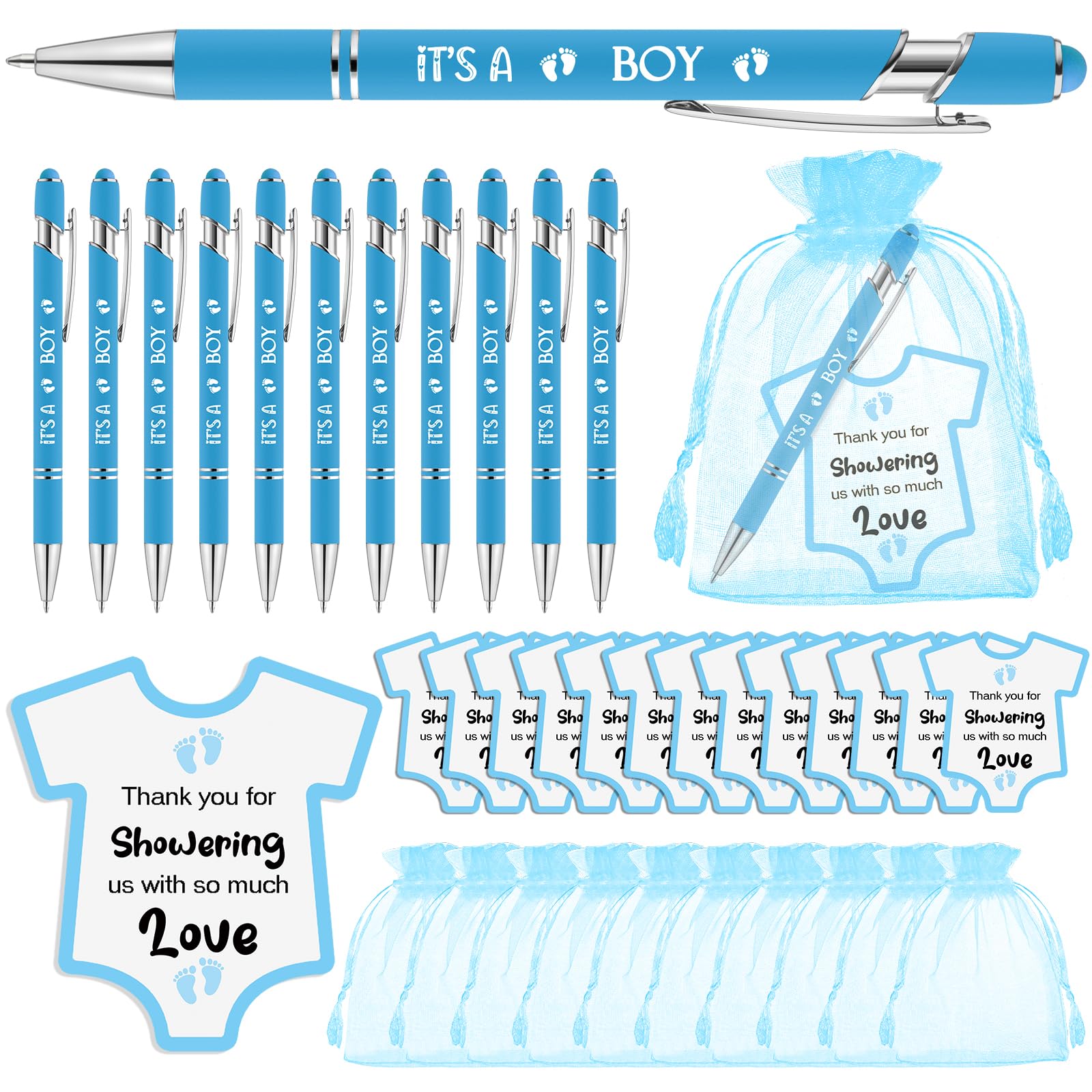 Amazon.com : Ctosree 50 Set Baby Shower Pens Pink Ballpoint Pen with ...