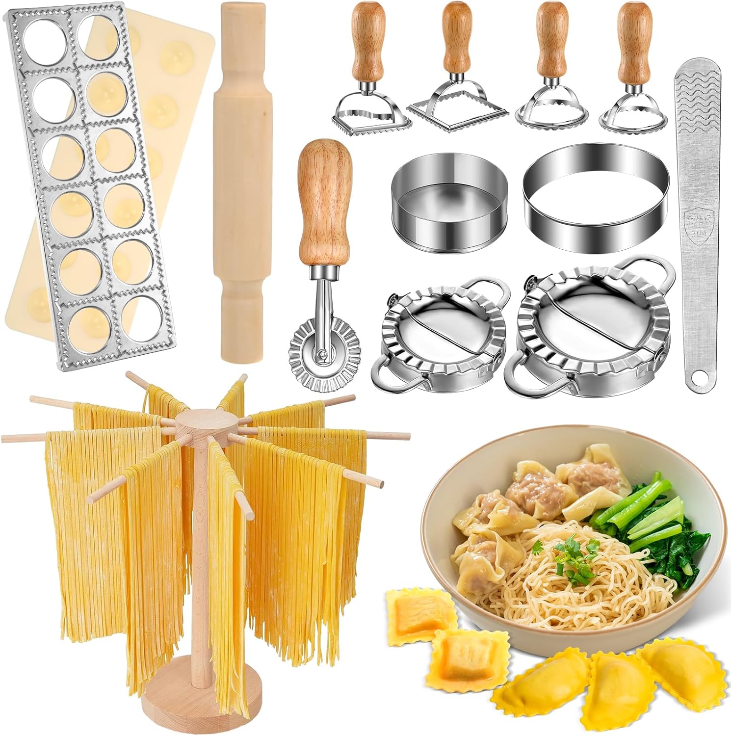 Amazon.com: Baderke Ravioli Maker Press Cutter Set with 4 Shapes ...