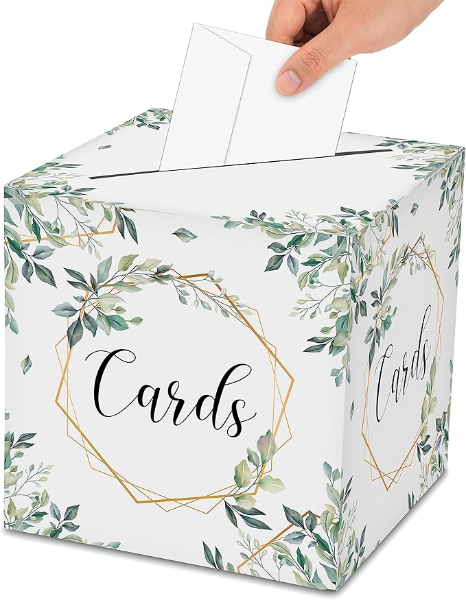 Amazon.com: AWSICE Geometric Greenery Card Box – 1 Set Card Receiving ...
