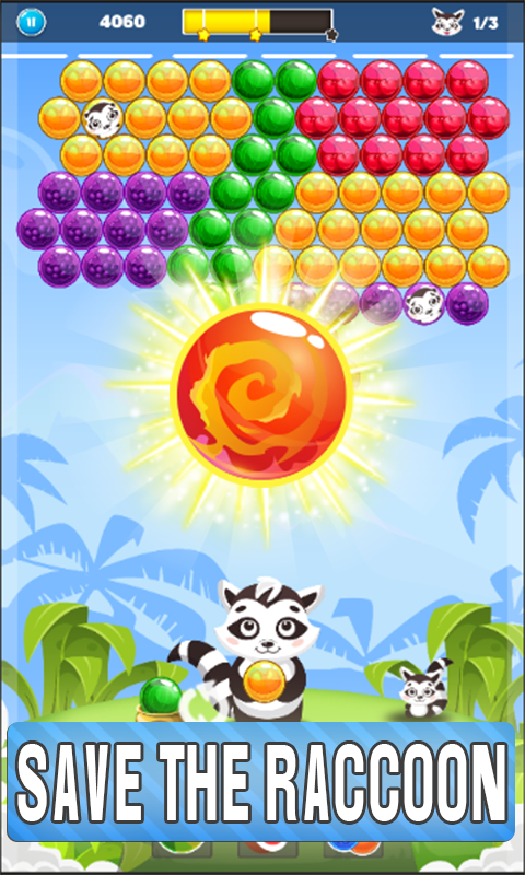 Game:Save the Raccoon Bubble Shooter 2018 - App on Amazon Appstore