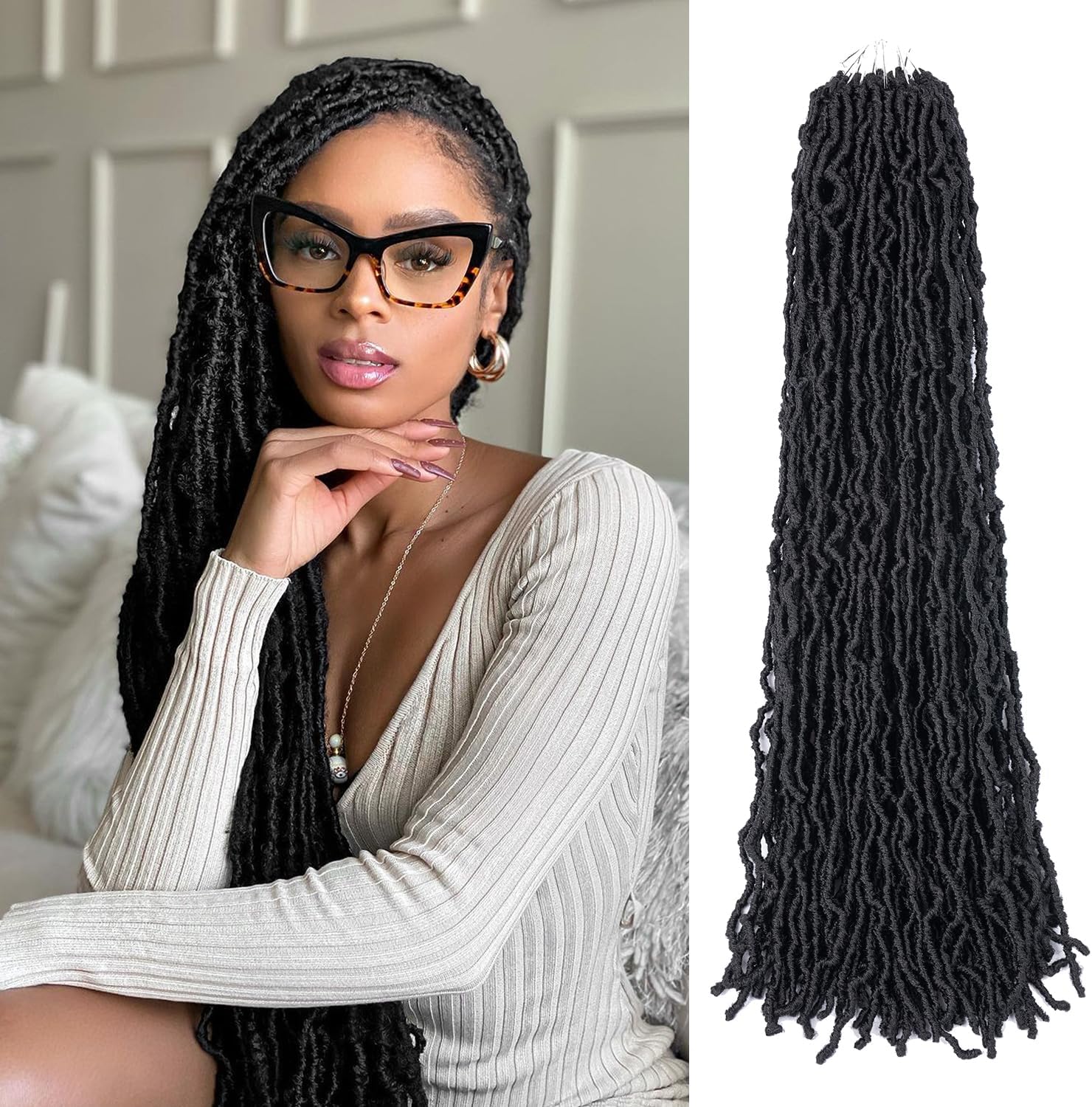 Amazon.com : Faux Locs Crochet Hair Soft Locs 36 inch 6 Packs Long Pre ...