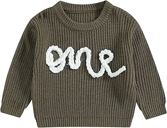 Amazon.com: Mubineo Baby Girl Boy Cute 1st Birthday Sweater Long Sleeve ...