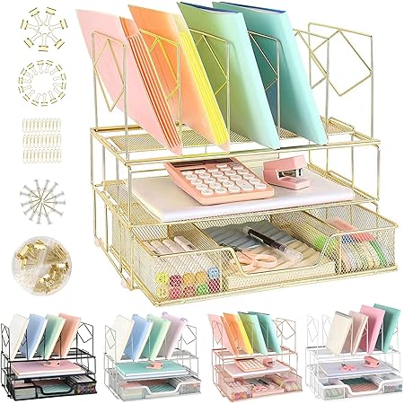 Amazon.com: JUOPIEA Desk Organizers and Accessories Office Supplies ...