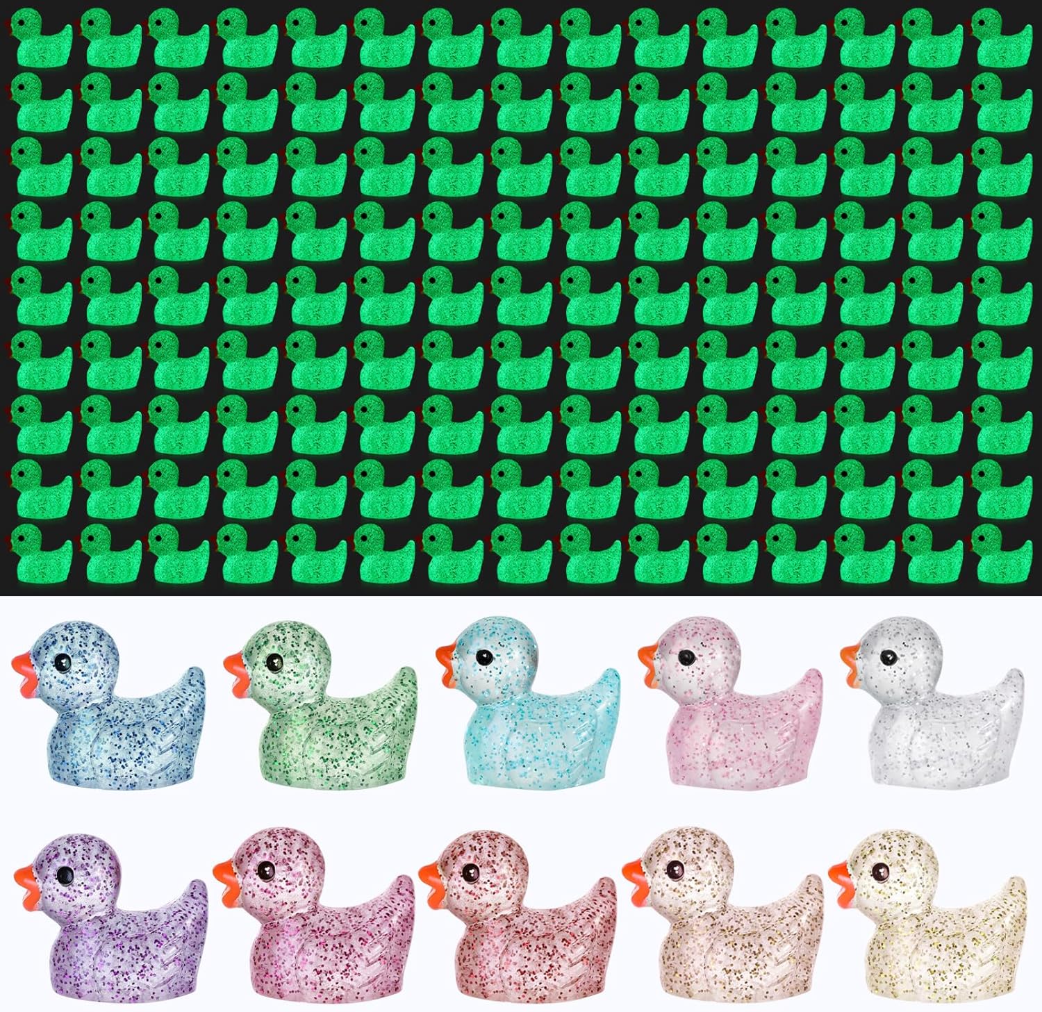 Amazon.com: Syhood 100 Pcs Luminous Tiny Ducks Glow in The Dark Little ...