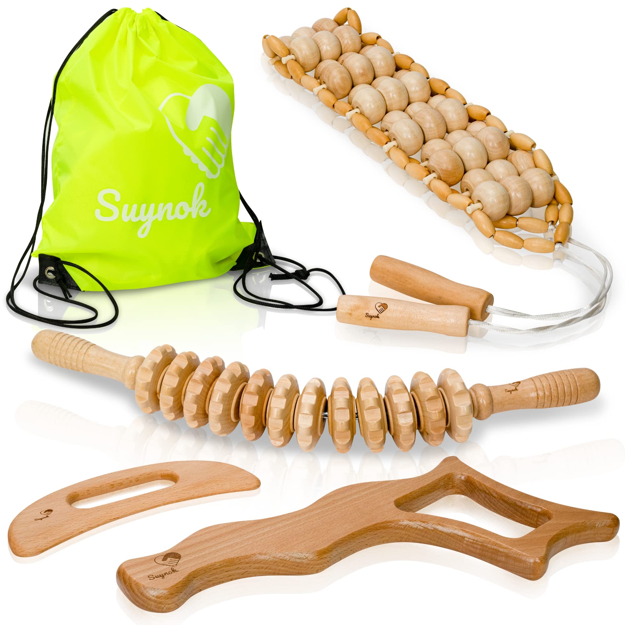 Amazon.com: Wood Therapy Set - 4 pcs Massage Tools - Lymphatic drainage ...