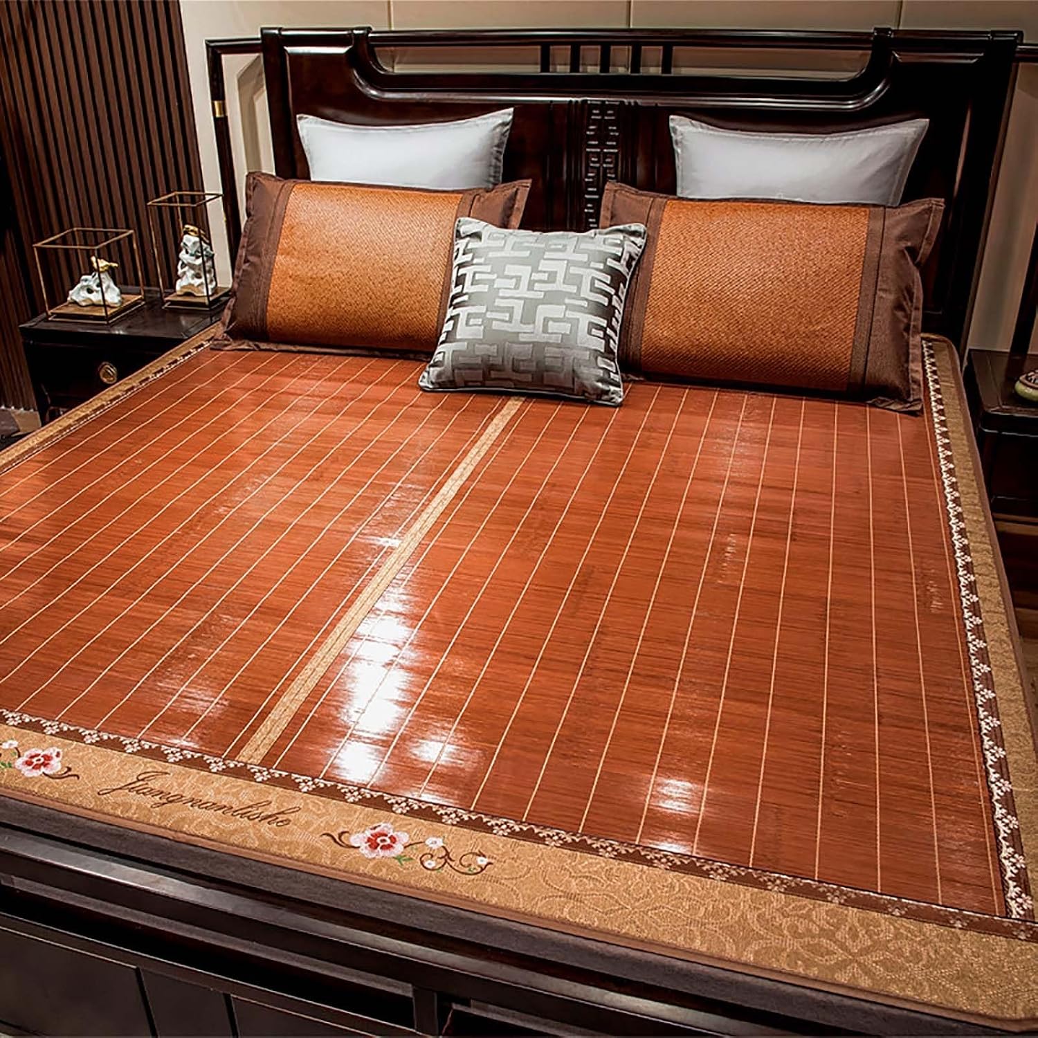 Amazon.com: Folding Smooth Air Conditioning Mat for Bed,bamboo bed mat ...