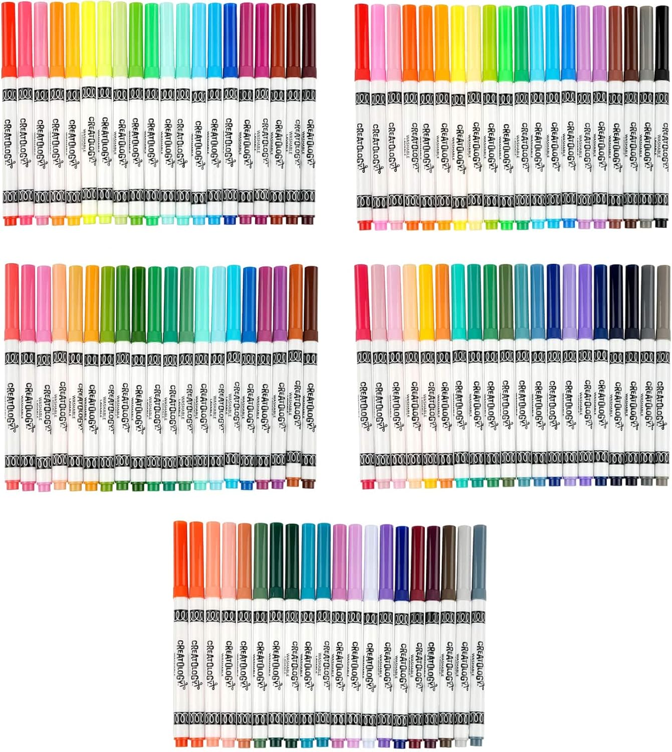 Amazon.com: 100 Count Color Round Tip Washable Marker Set by Creatology ...