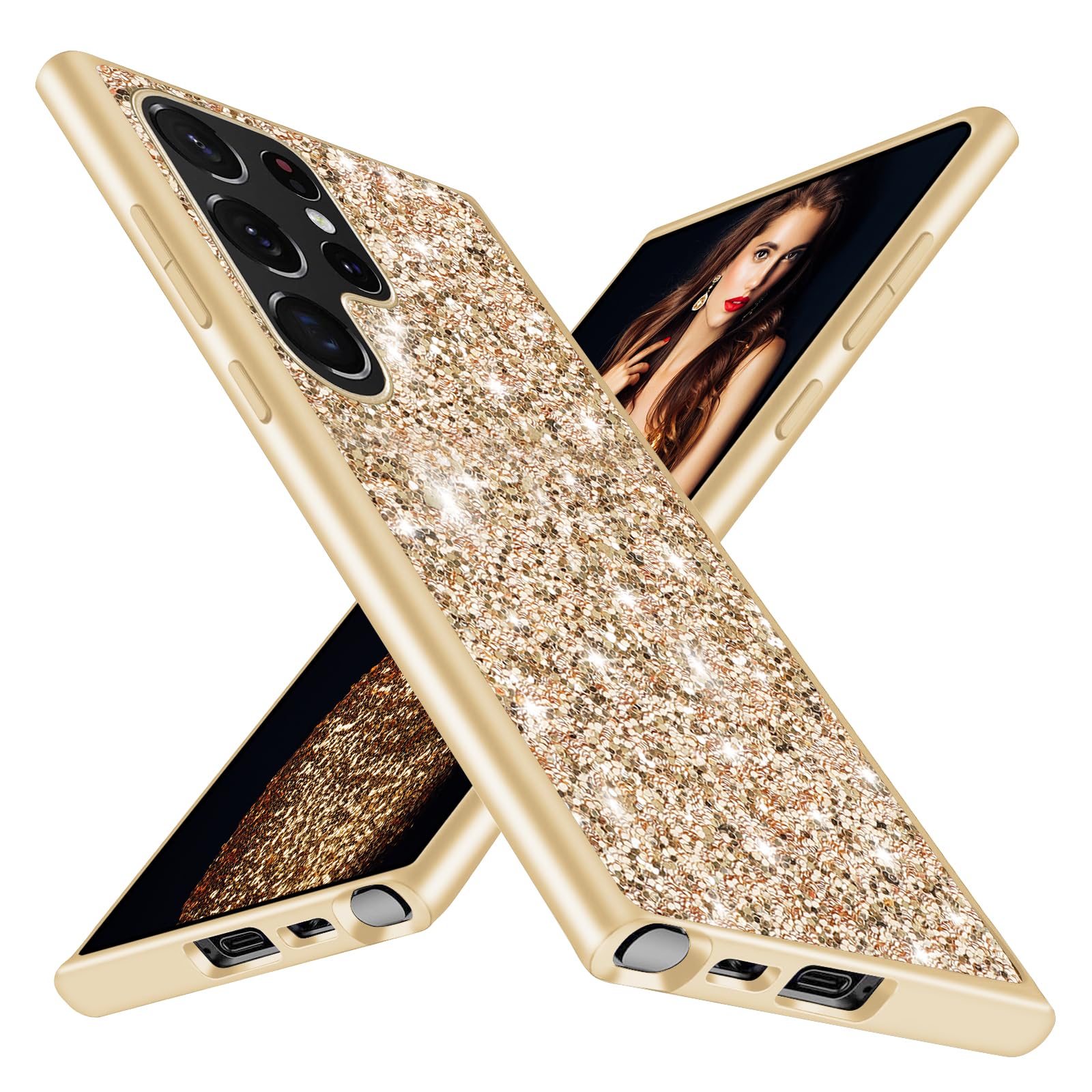 Amazon.com: for Samsung S25 Ultra Case Glitter S25 Ultra Slim Case Sparkle Diamond TPU Bumper ...