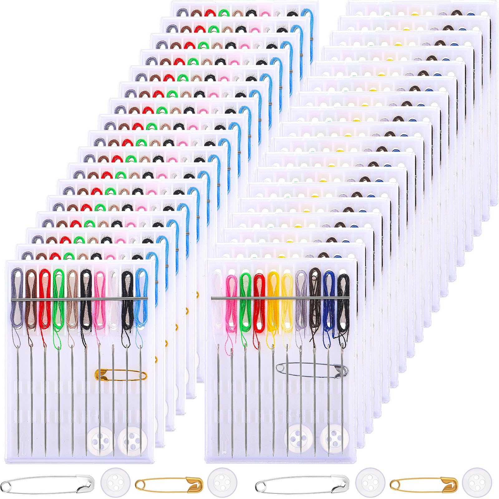 Amazon.com: XunYee 72 Boxes Mini Quick Fix Sewing Kit Easy Pre Threaded ...