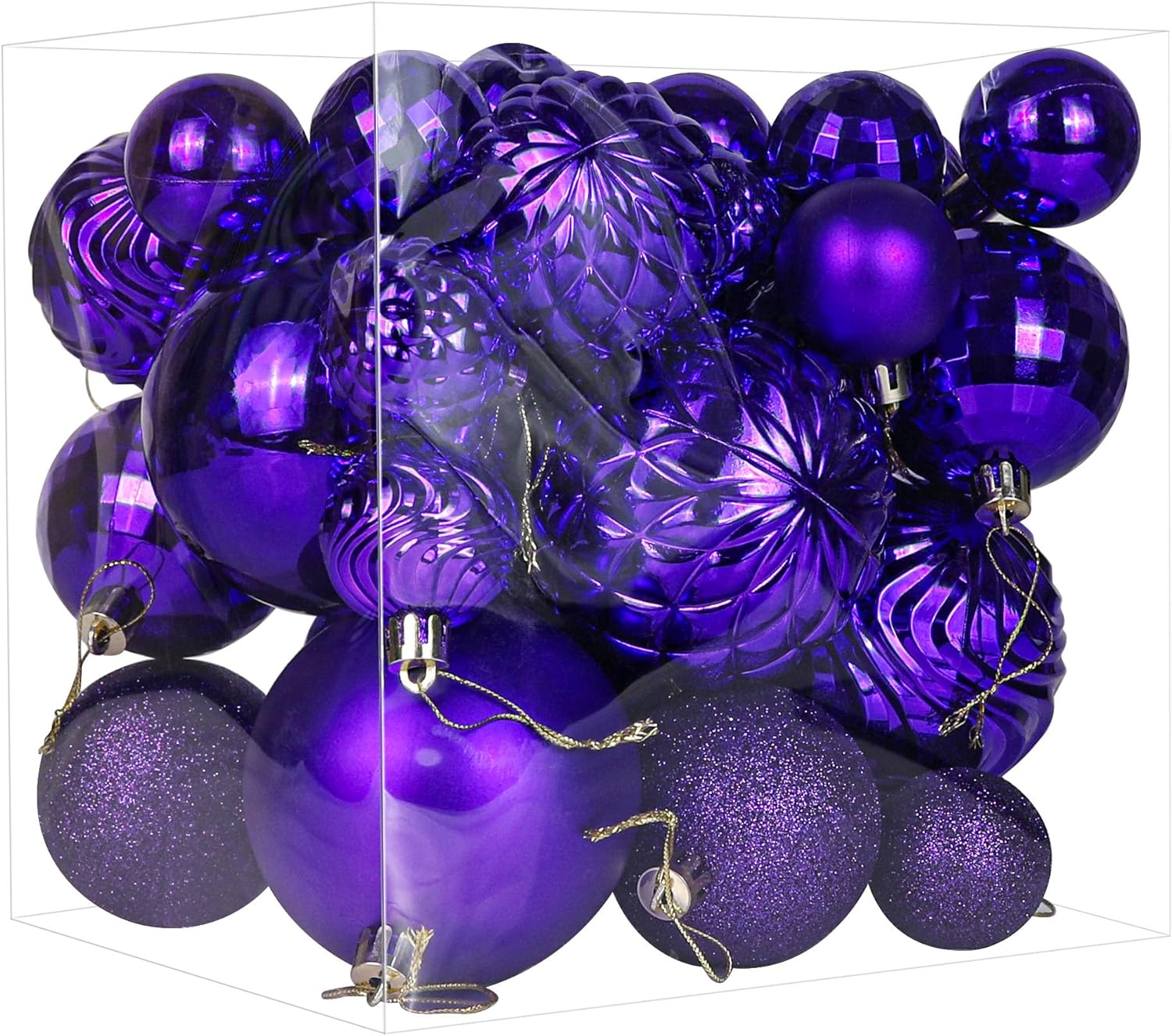 Amazon.com: Annecy Christmas Tree Ornaments - 36 PCS Shatterproof Christmas Ball Ornaments Set ...