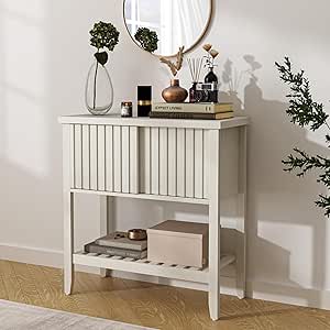 Amazon.com: 31.5" Beige Entryway Console Table with Sliding Drawer ...