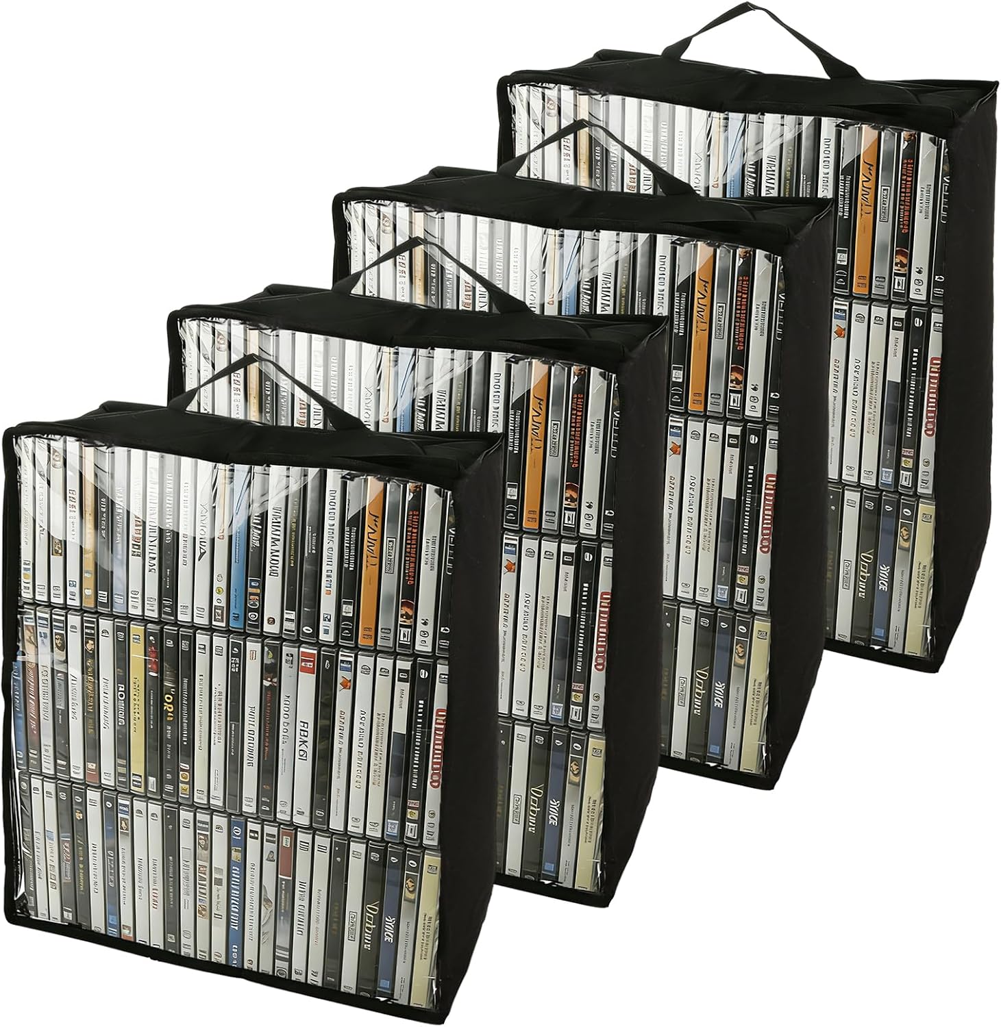 Amazon.com: QTLCOHD 4 Pack DVD Storage Bags, Clear Media Organizer ...