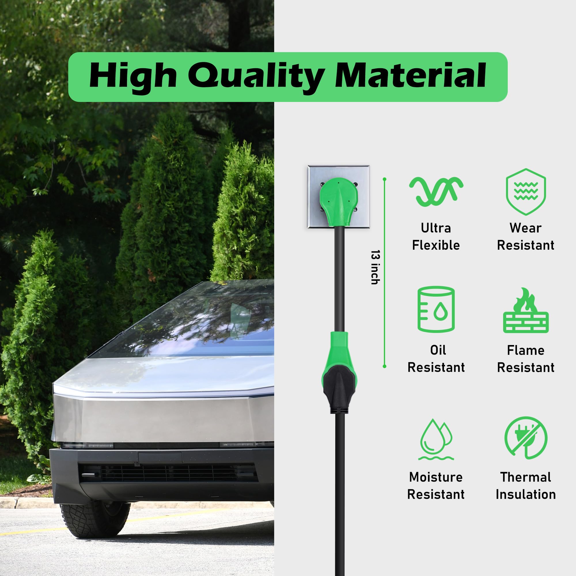 Snapklik.com : Heavy Duty EV Charger Adapter Cord NEMA 10-30P To 14-50R