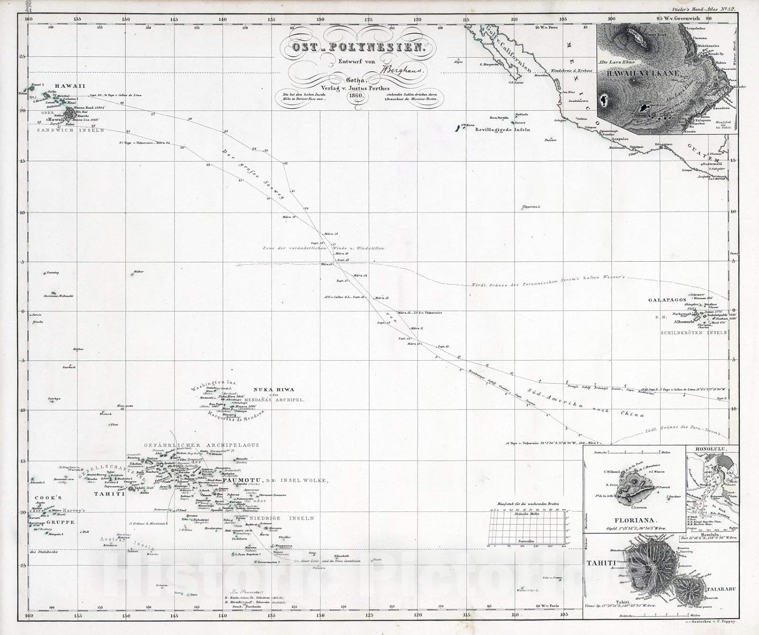 Amazon.com: Historic Map : Polynesia, Pacific 1860 Ost-Polynesien ...