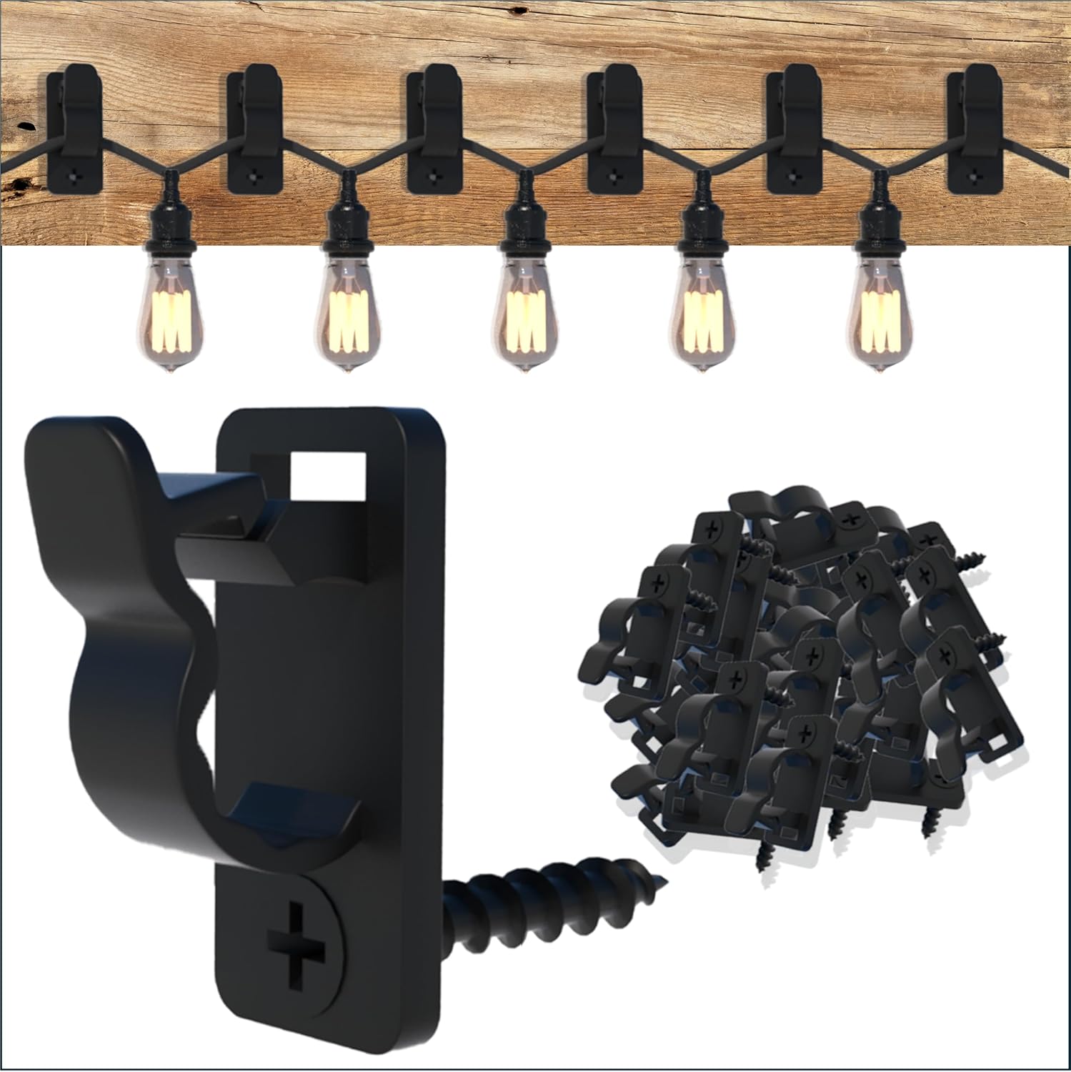 Amazon.com: AFFAVON 80Pack Outdoor String Light Clips Screw-in Hooks ...