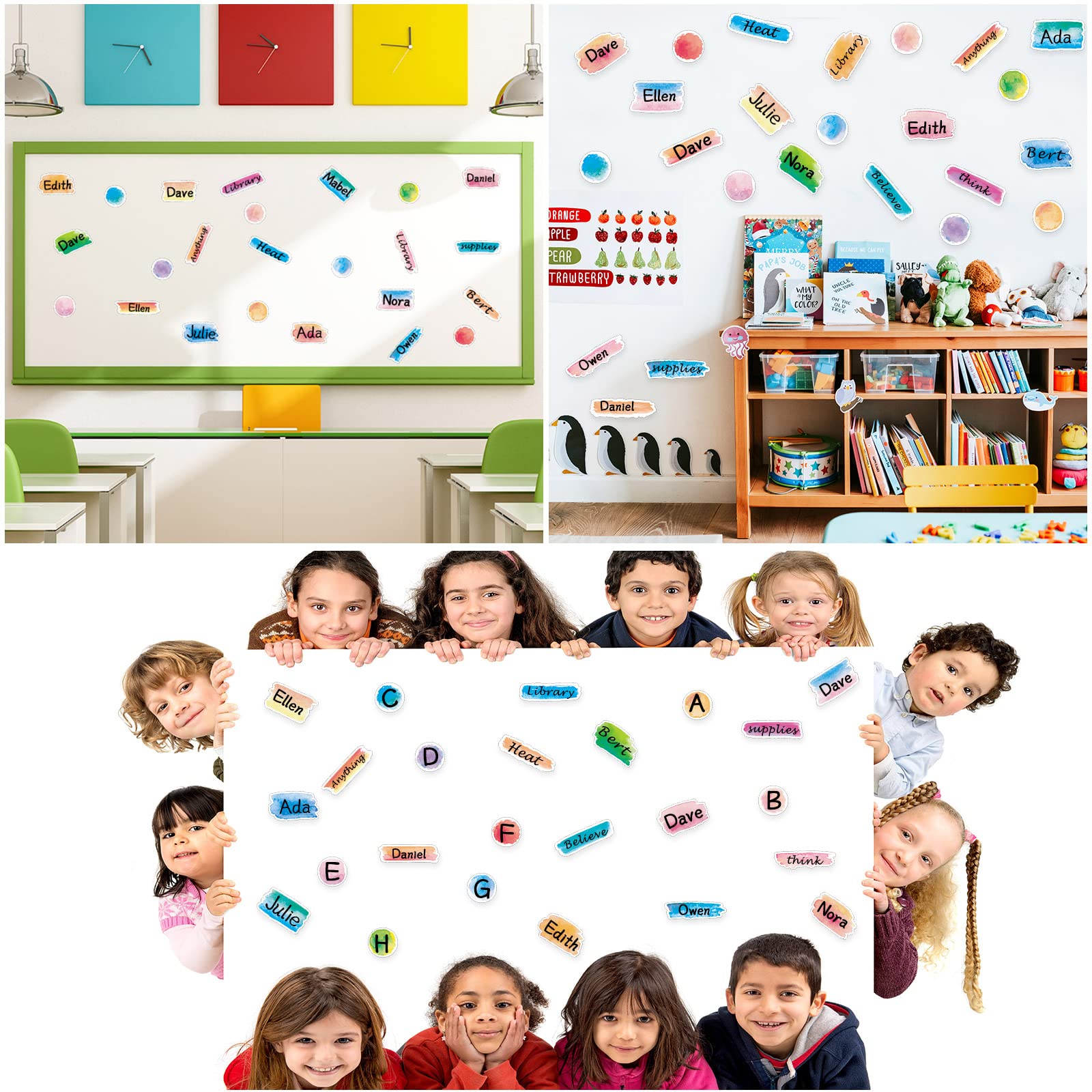 Snapklik.com : 240 Pcs Watercolor Classroom Decor Watercolor Label ...