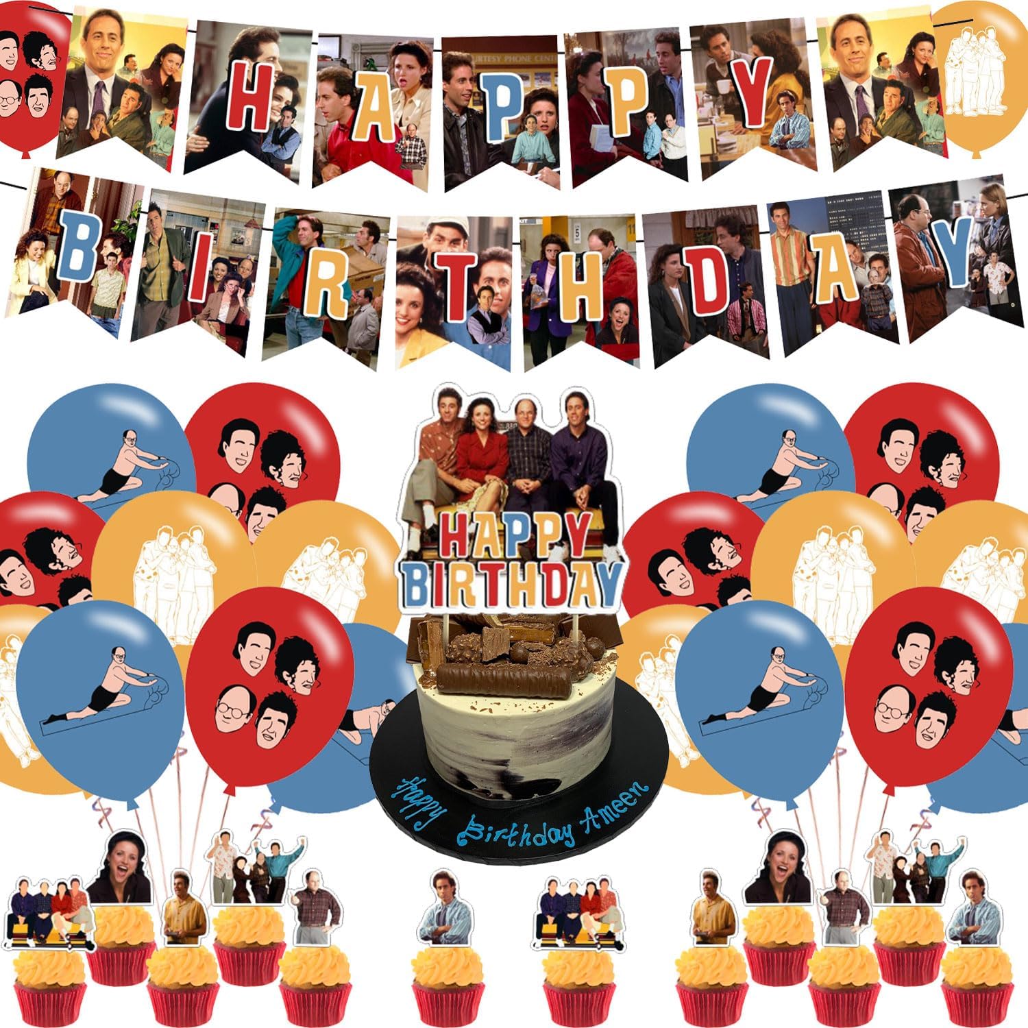 PINUO Seinfeld Birthday Party Supplies,Seinfeld TV Show Theme Party ...