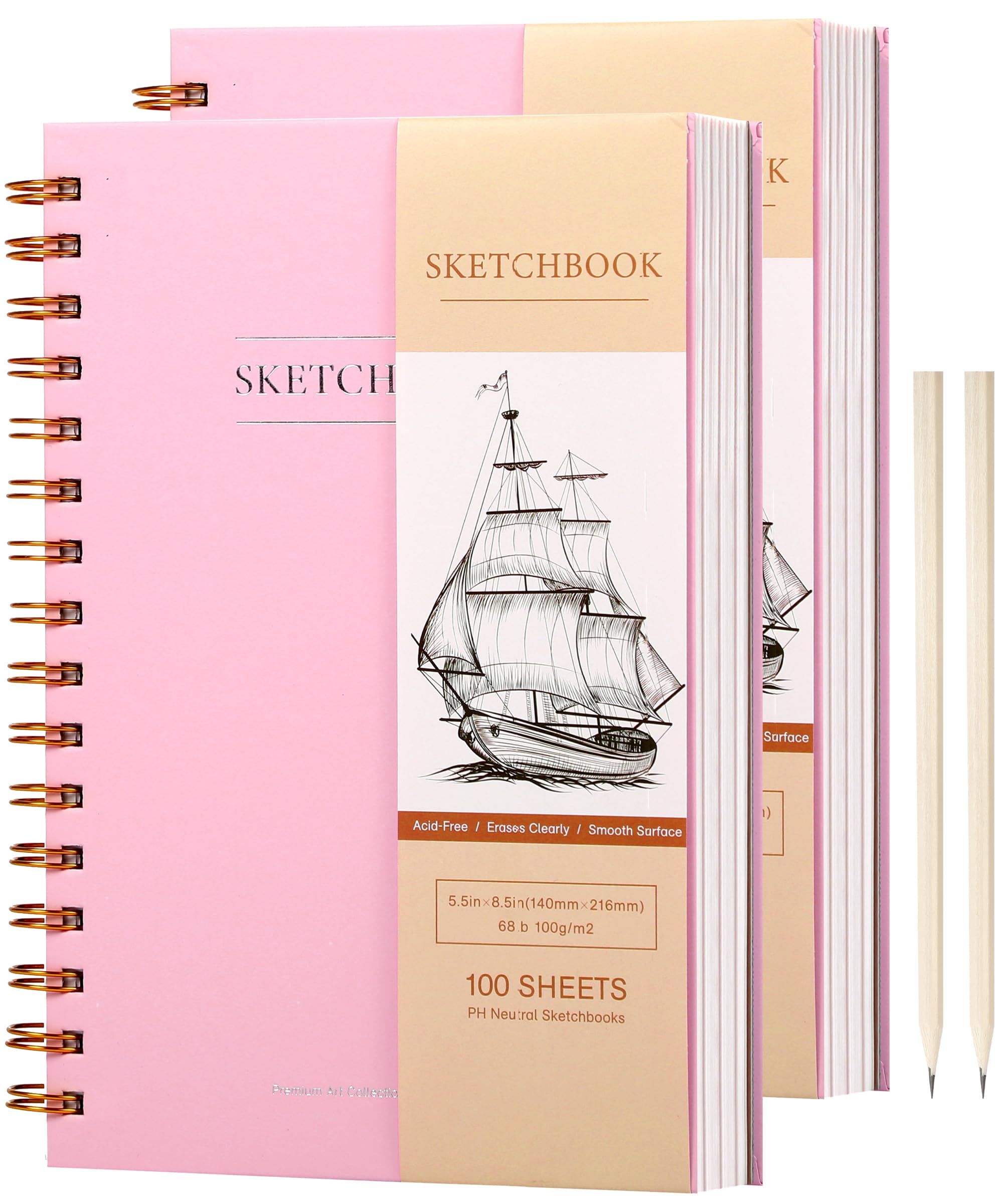 Amazon.com: Yoment 2 Pack 5.5" x 8.5" Sketchbook for Drawing Small ...