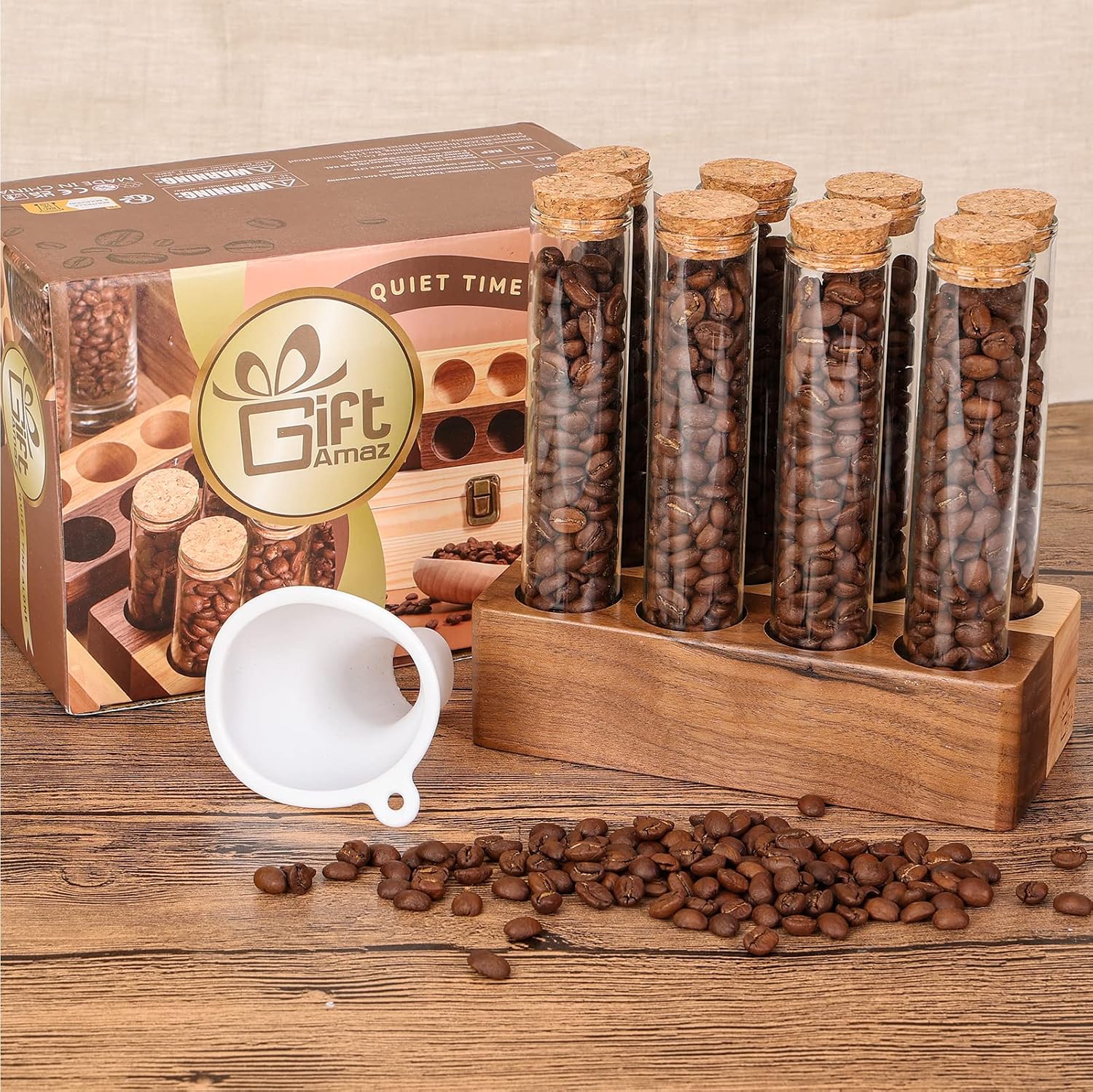 Amazon.com: GiftAmaz Glass Coffee Beans Storage Containers, 8 PCS ...
