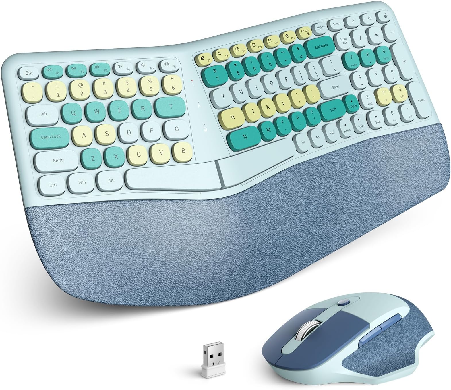 Amazon.com: KNOWSQT Ergonomic Wireless Keyboard and Mouse Combo Coral ...