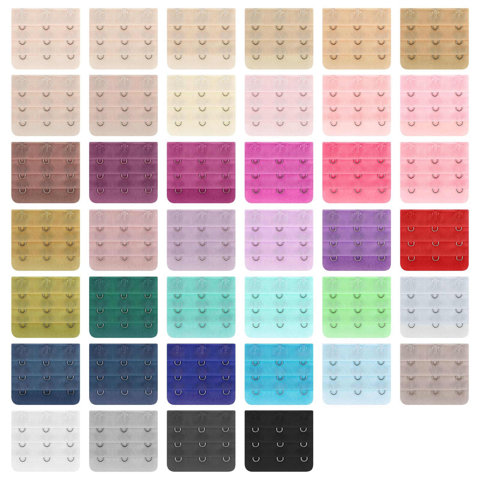 cobee 40 Pcs Assorted Colors Bra Extenders, 3 Hooks Women's Bra ...