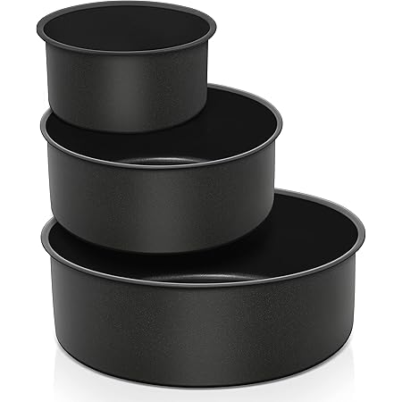 Amazon.com: 3 Pieces 4-Inch Deep Tall Round Cake Pan Set, Includes 4 ...