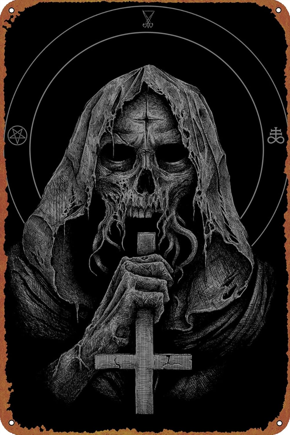 Amazon.com : KIVYYB Satanic Dark Occultist Music Poster Metal Plaque ...