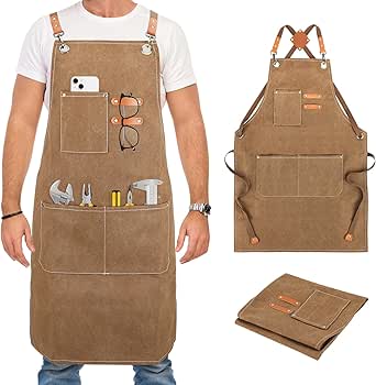 SAN LIKE Woodworking Apron for Men Chef Aprons for Men with Large ...
