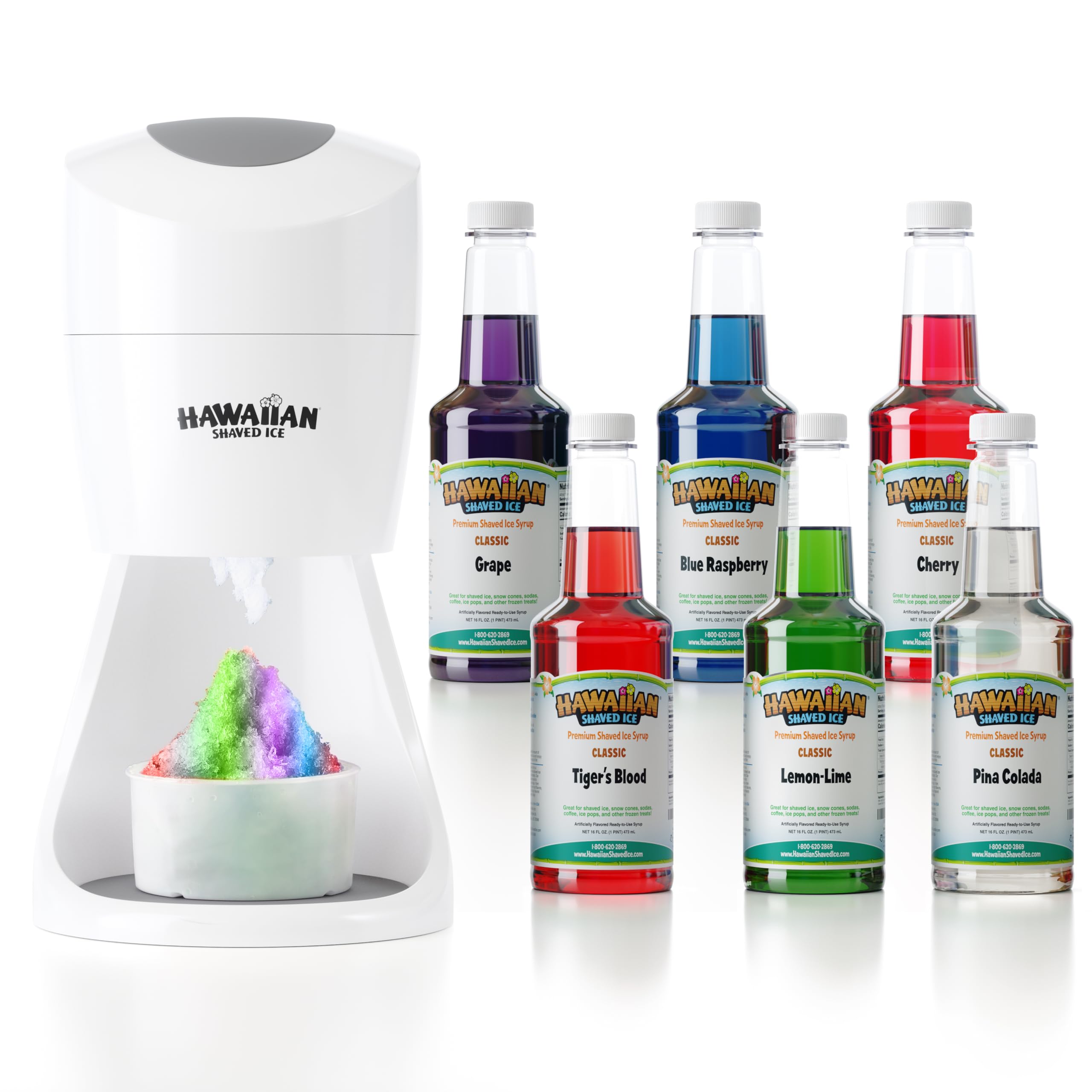 Amazon.com : Hawaiian Shaved Ice Syrup Assortment, six total 16oz ...